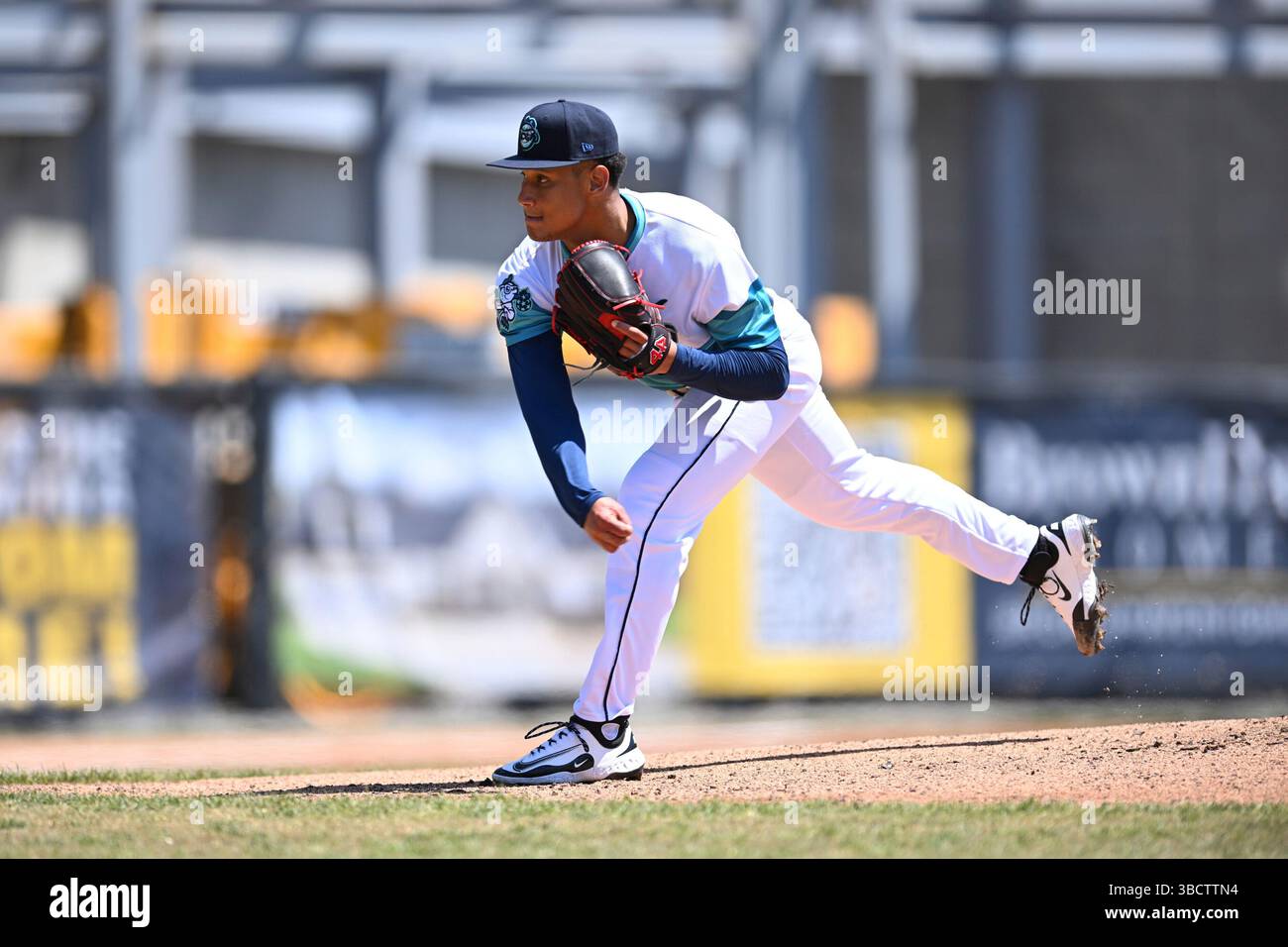 Asheville Tourists starting pitcher Anderson Brito (21) delivers a pitch during a game against ...