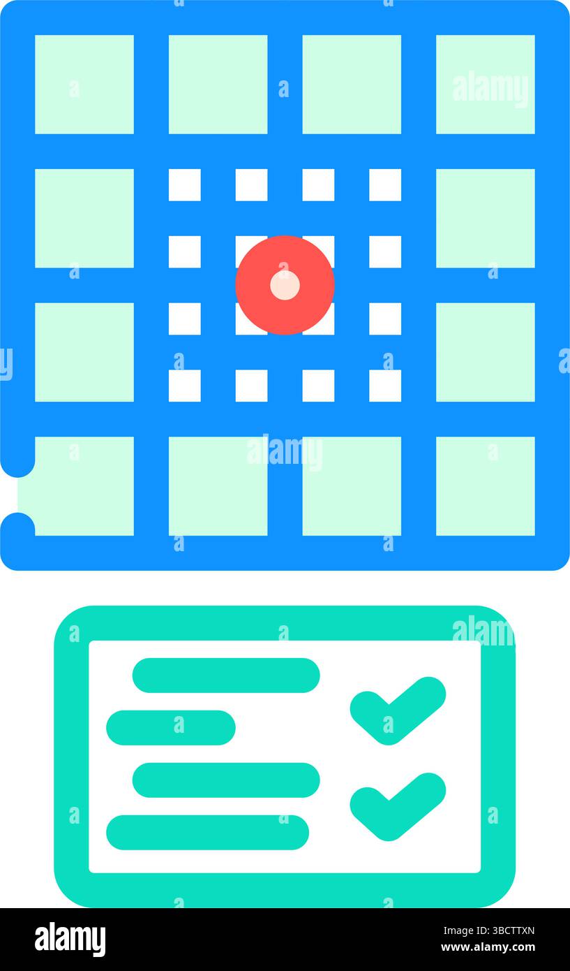 focus test optometry vision eye color icon vector illustration Stock ...