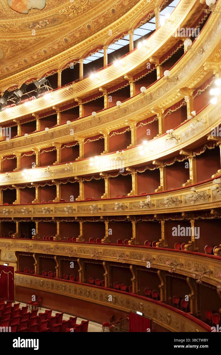 The auditorium (Sala Grande) of the Teatro Massimo opera house in ...