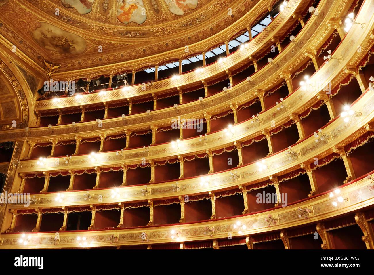 The auditorium (Sala Grande) of the Teatro Massimo opera house in ...