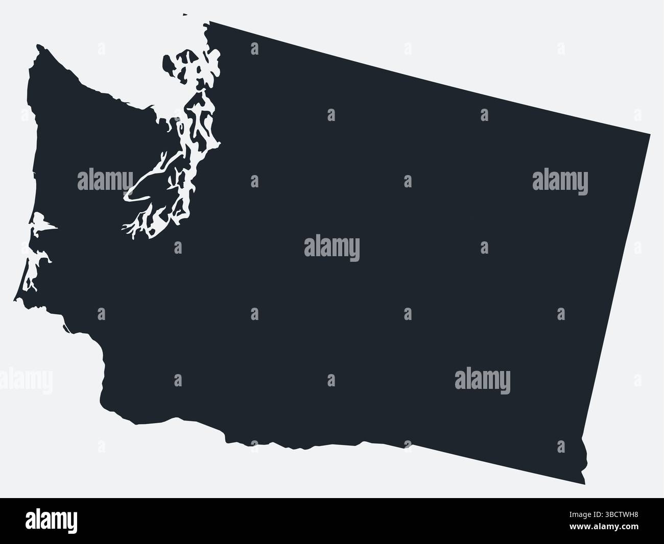 Washington map. Just a simple border map. Shape of the state. Flat ...
