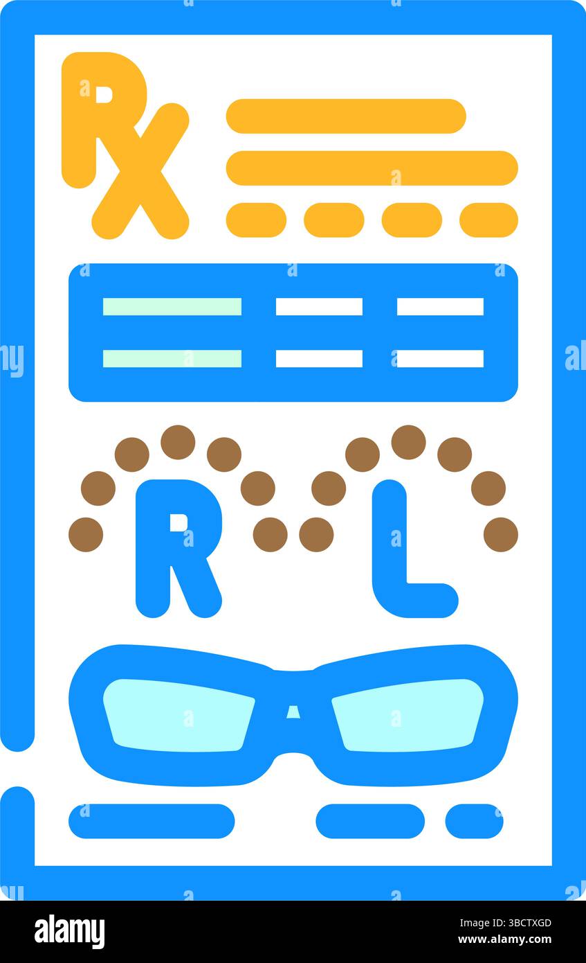 prescription glasses optometry vision color icon vector illustration ...