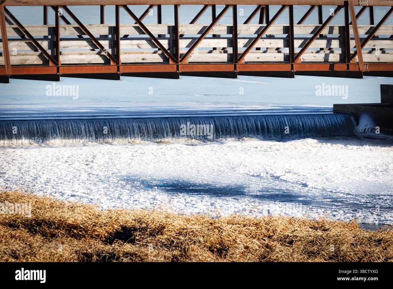 A cold January day at the Mud Creek dam in Collins Marsh near Manitowoc ...