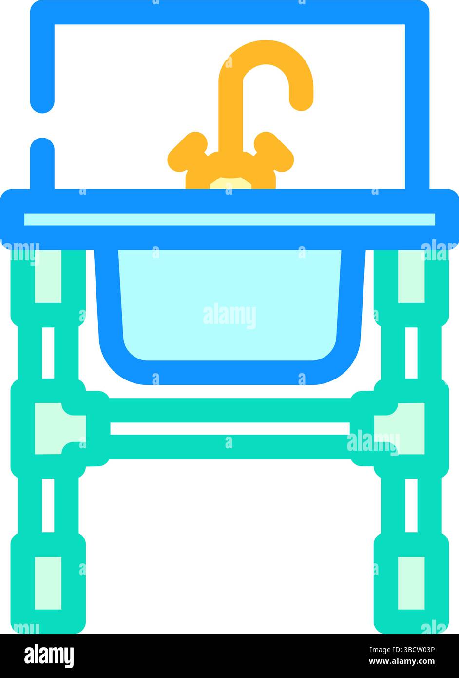 stainless steel sink color icon vector illustration Stock Vector Image ...