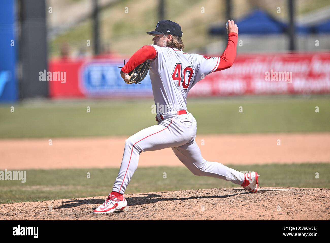 Greenville Drive pitcher Adam Smith (40) delivers a pitch during a game ...