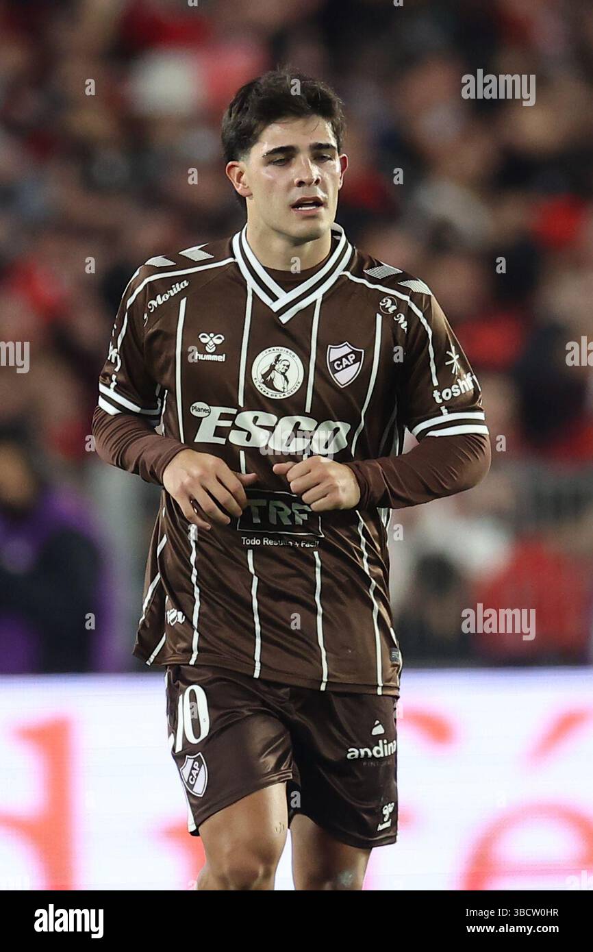 Buenos Aires, Argentina. 20th May, 2025. Platense's midfielder Vicente ...