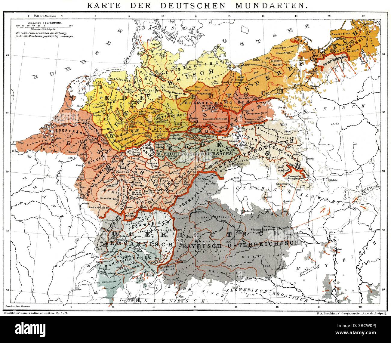 German dialects map Cut Out Stock Images & Pictures - Alamy