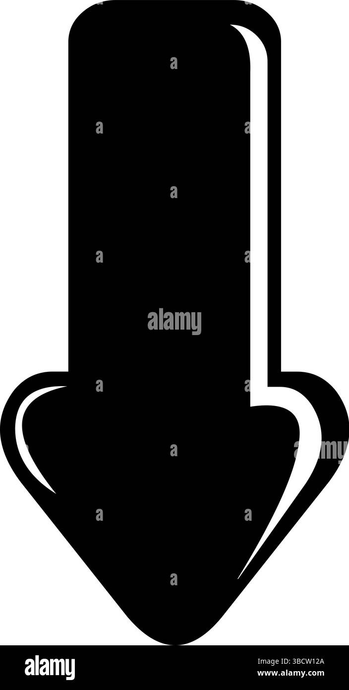 vector illustration black and white icon three arrow indicating down ...