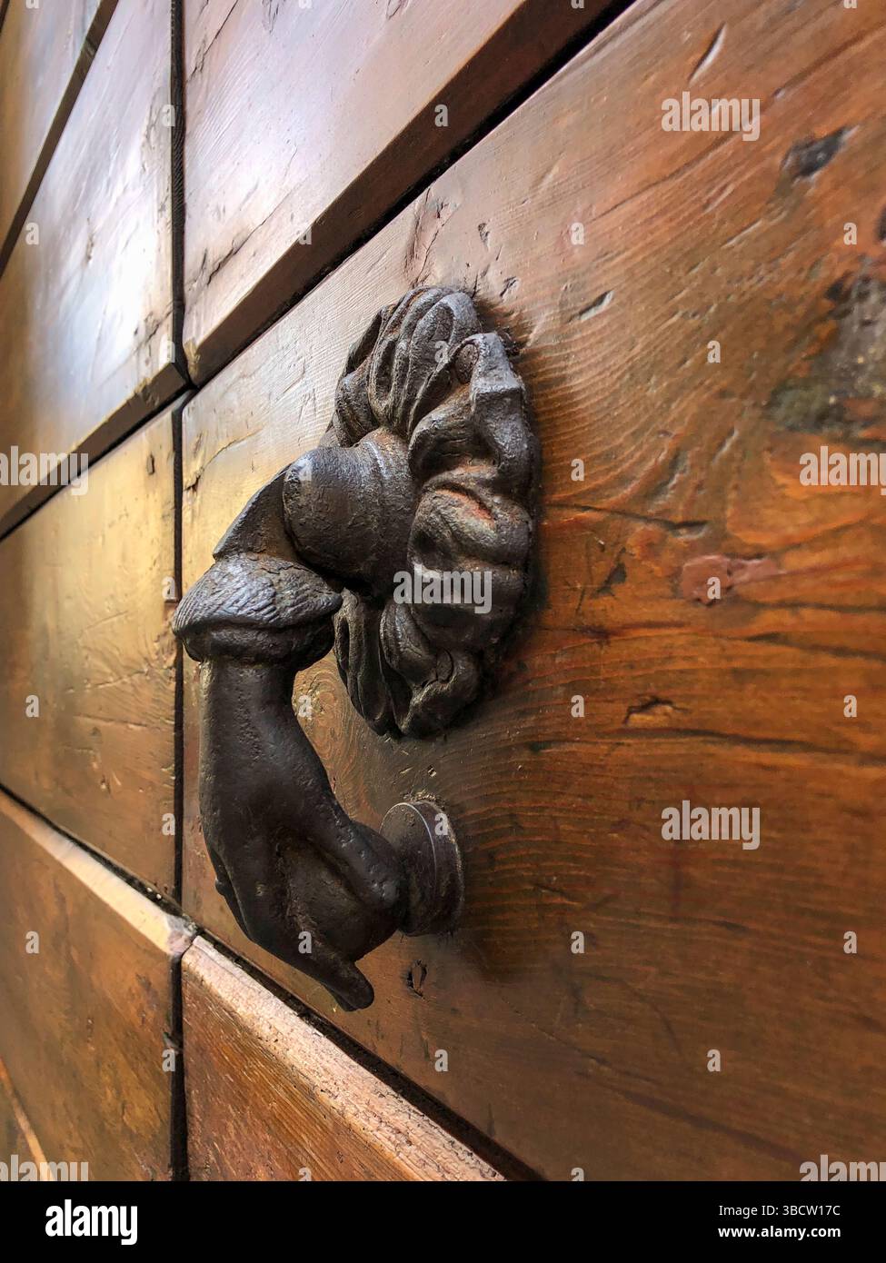 Detail of an old door knocker Stock Photo - Alamy