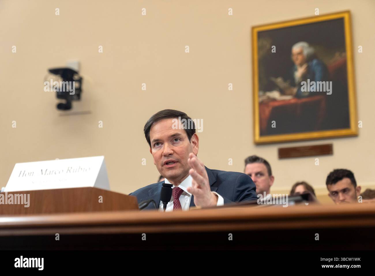 Secretary of State Marco Rubio speaks during a hearing of the House ...