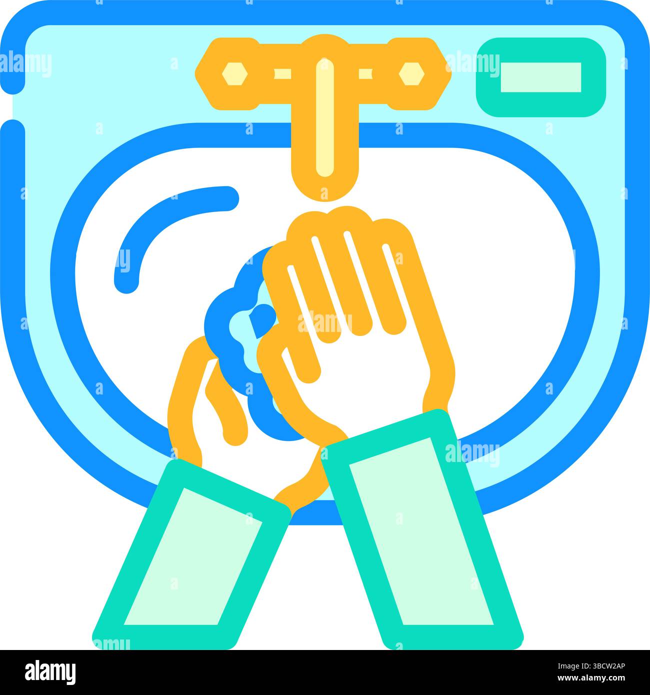 handwashing at sink color icon vector illustration Stock Vector Image ...