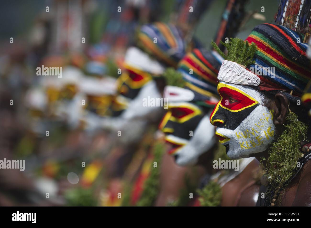 Tribal performers from the Anglimp District in Waghi Province ...