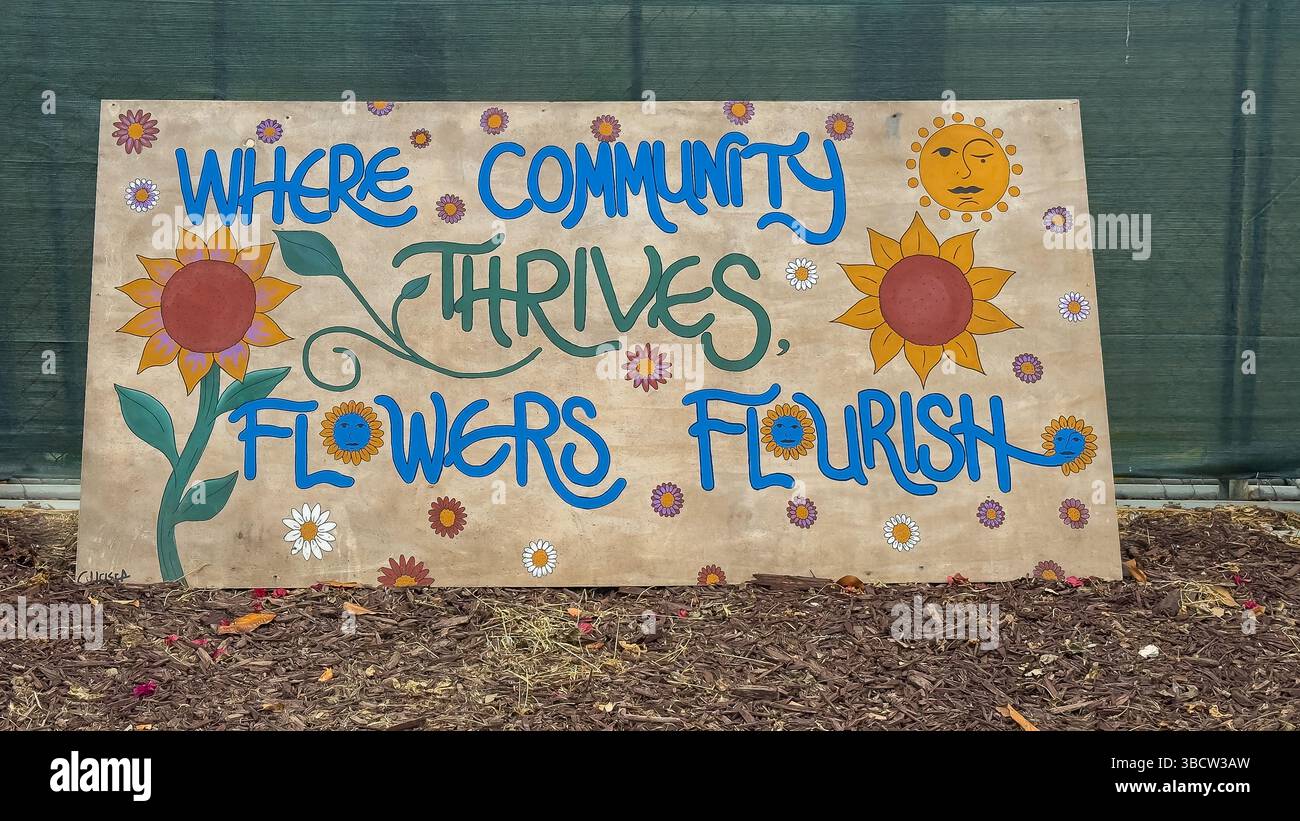 Santa Barbara, California, USA - May 17, 2025: Funk Zone slogan painted ...