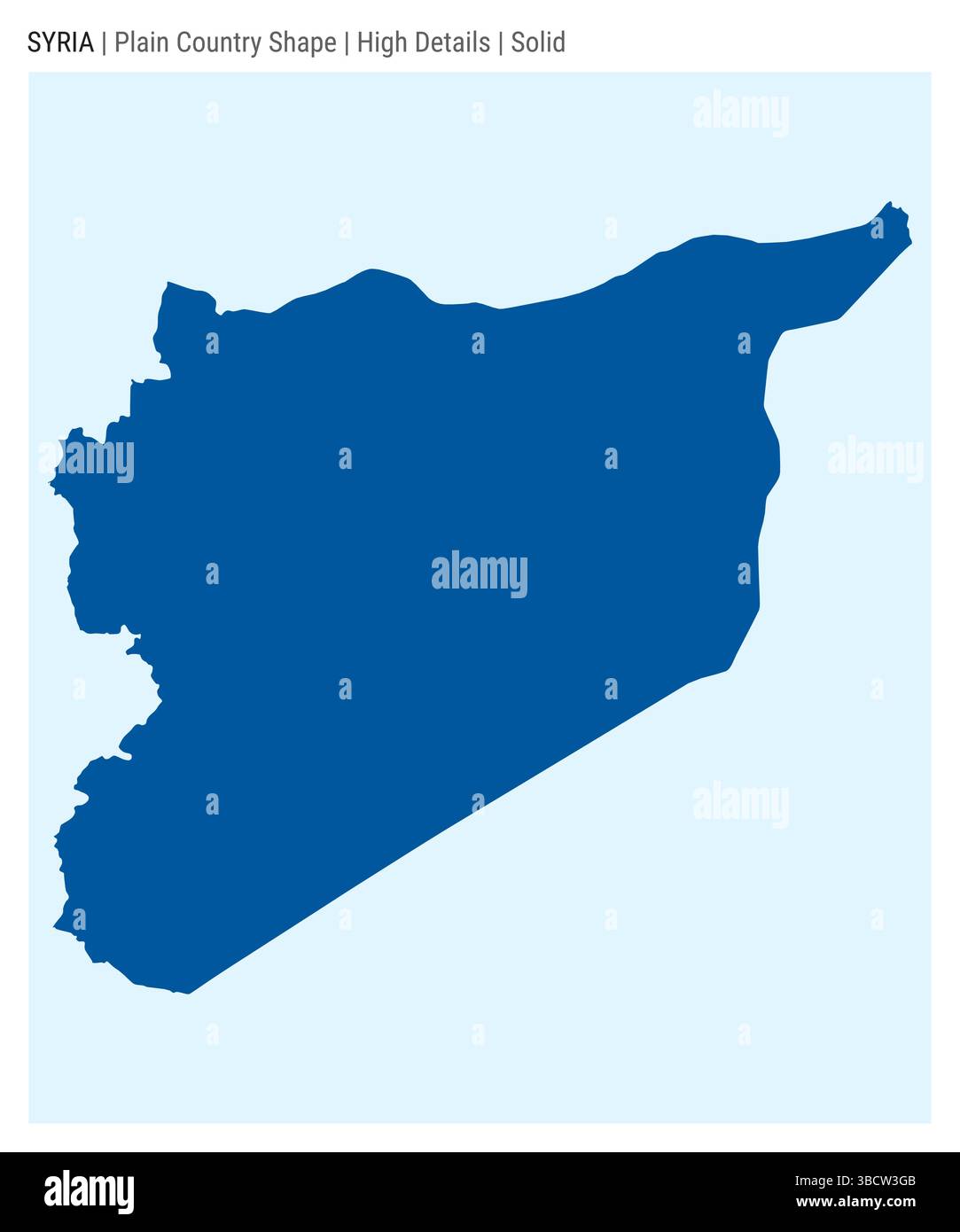 Syria plain country map. High details. Solid style. Shape of Syria ...