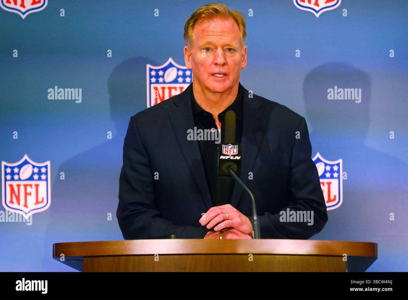 NFL commissioner Roger Goodell addresses the media at a press ...