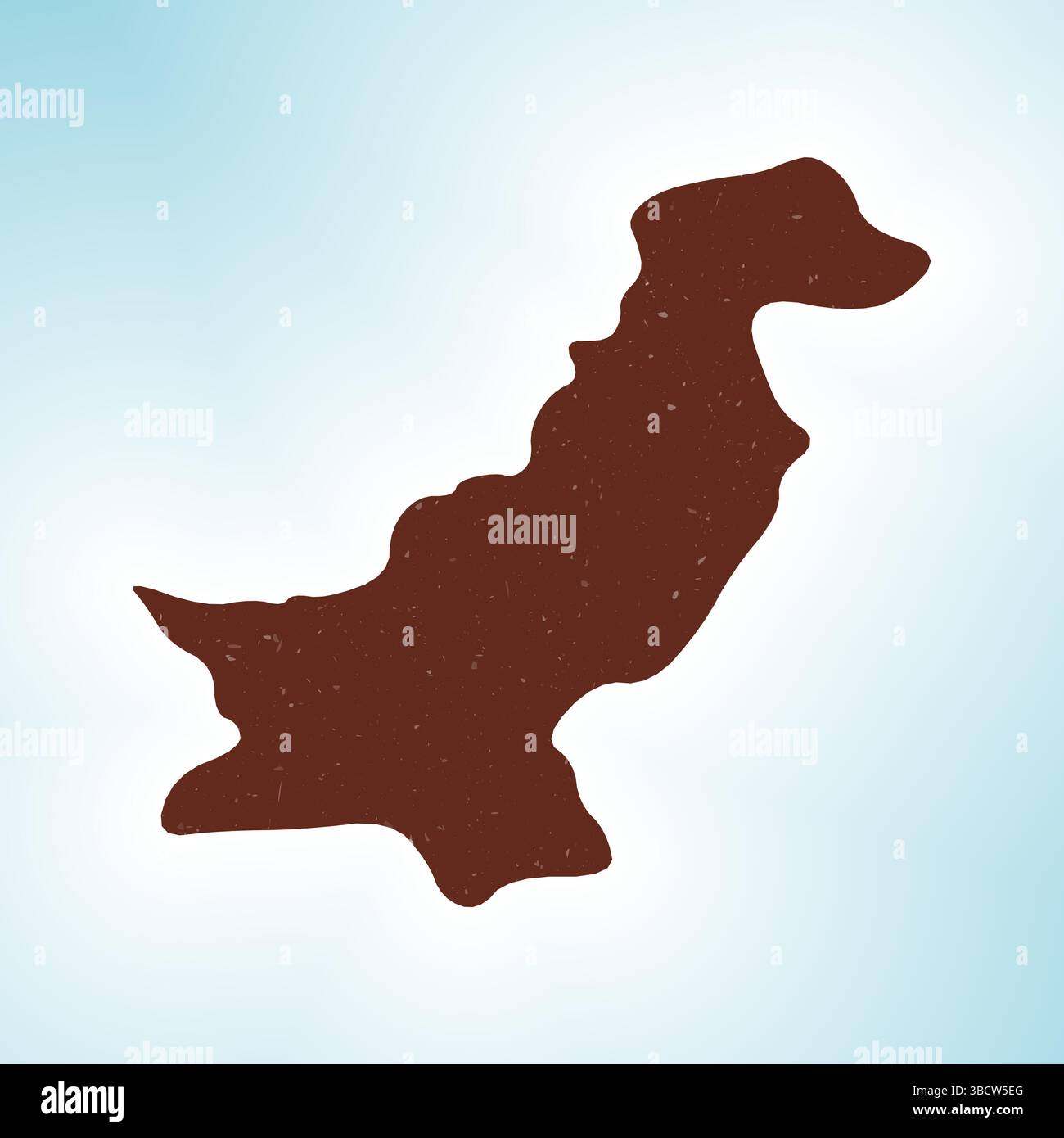 Pakistan shape on gradient background. Country map with scratch texture ...