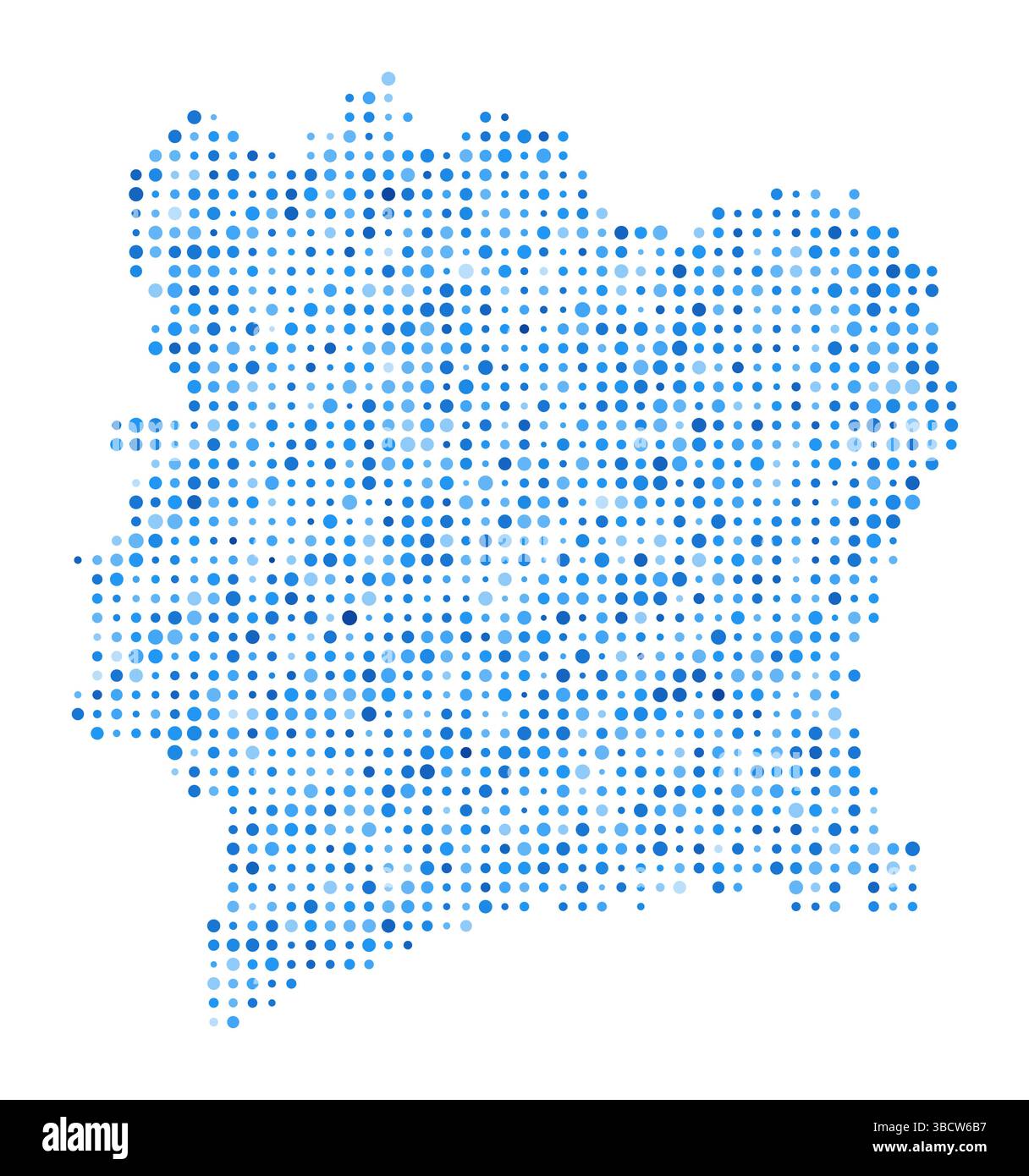 Ivory Coast Dot Map. Country Digital Style Shape. Ivory Coast vector ...