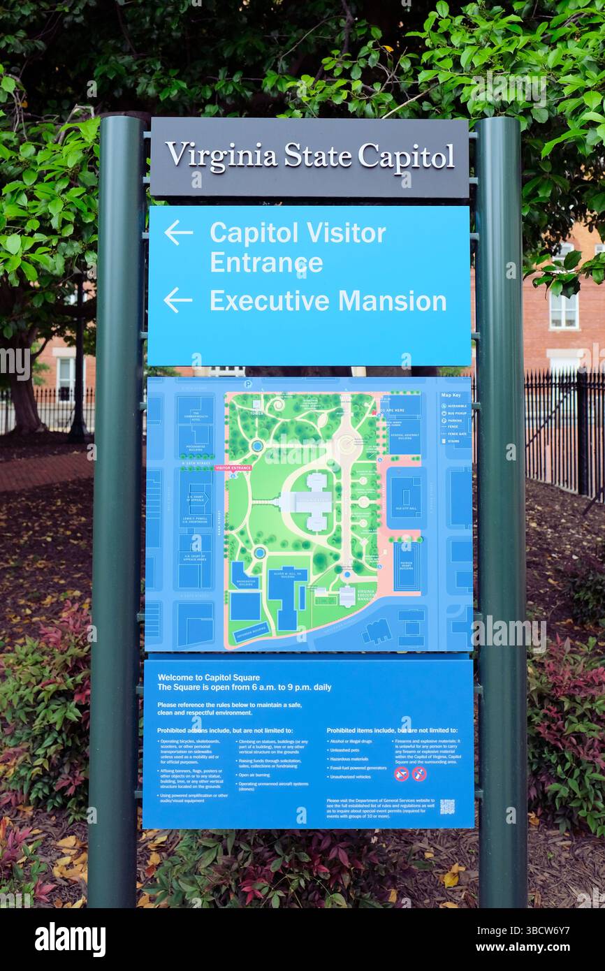 Map of Capitol Square, grounds, and adjacent buildings to the Virginia ...