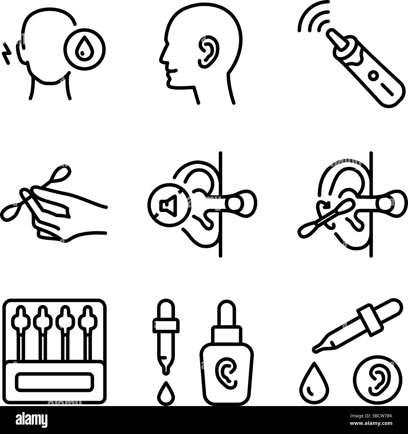 Personal hygiene routine and care. Removing cerumen, otitis treatment ...