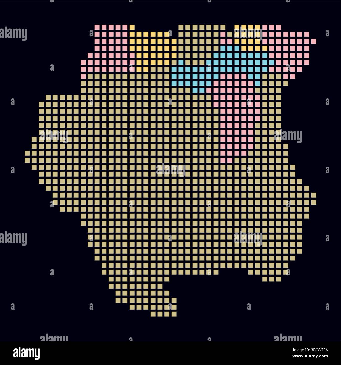 Suriname dotted map. Digital style map of the country on a dark ...