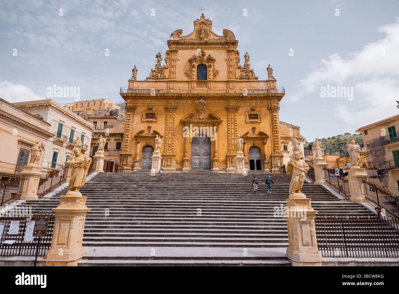 Panoramic view of historic Modica in Sicily with baroque architecture ...