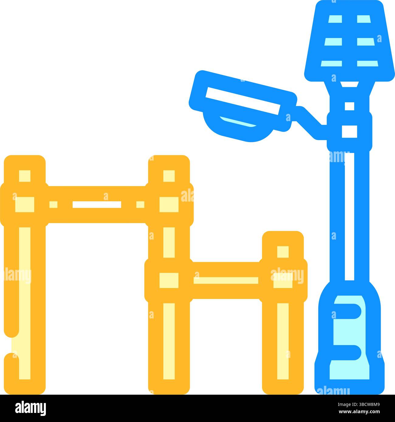 solar powered lighting outdoor workouts color icon vector. solar ...