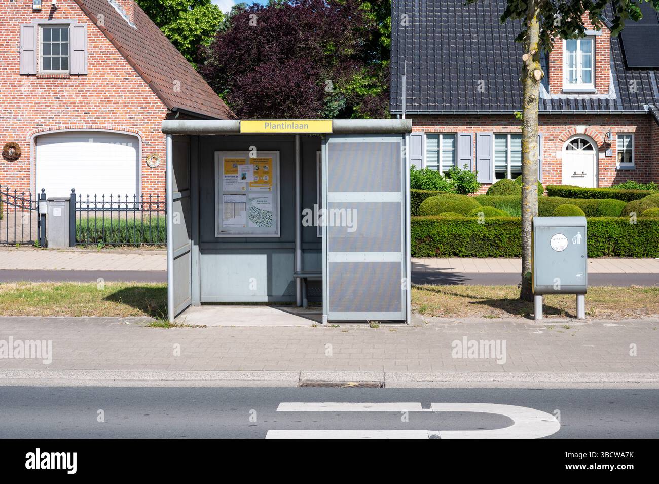 De Lijn bus stop at the Plantin Avenue in Putte Stabroek, Belgium 15 ...