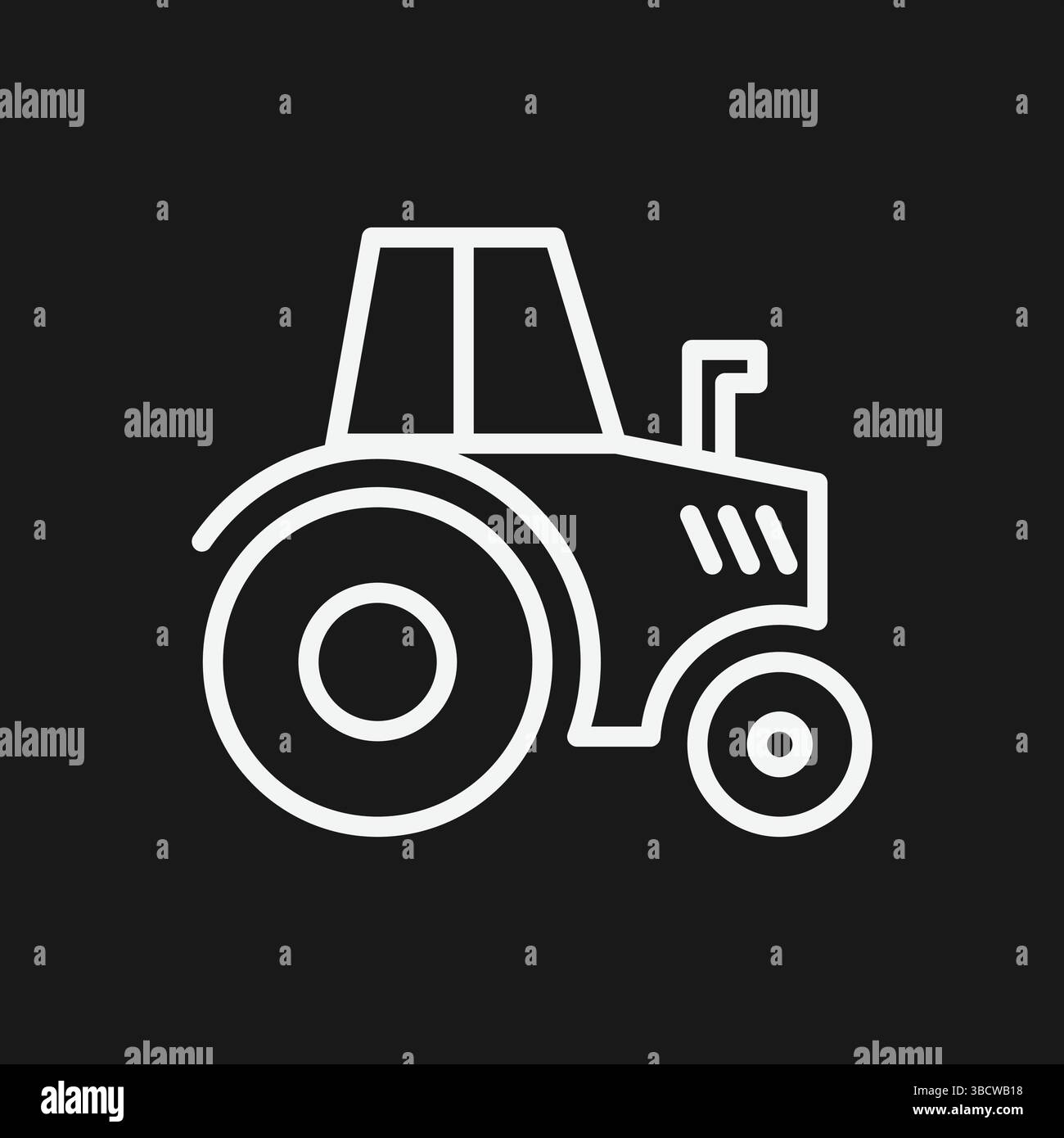 Minimalist Tractor Icon Vector Simple Outline Illustration of ...