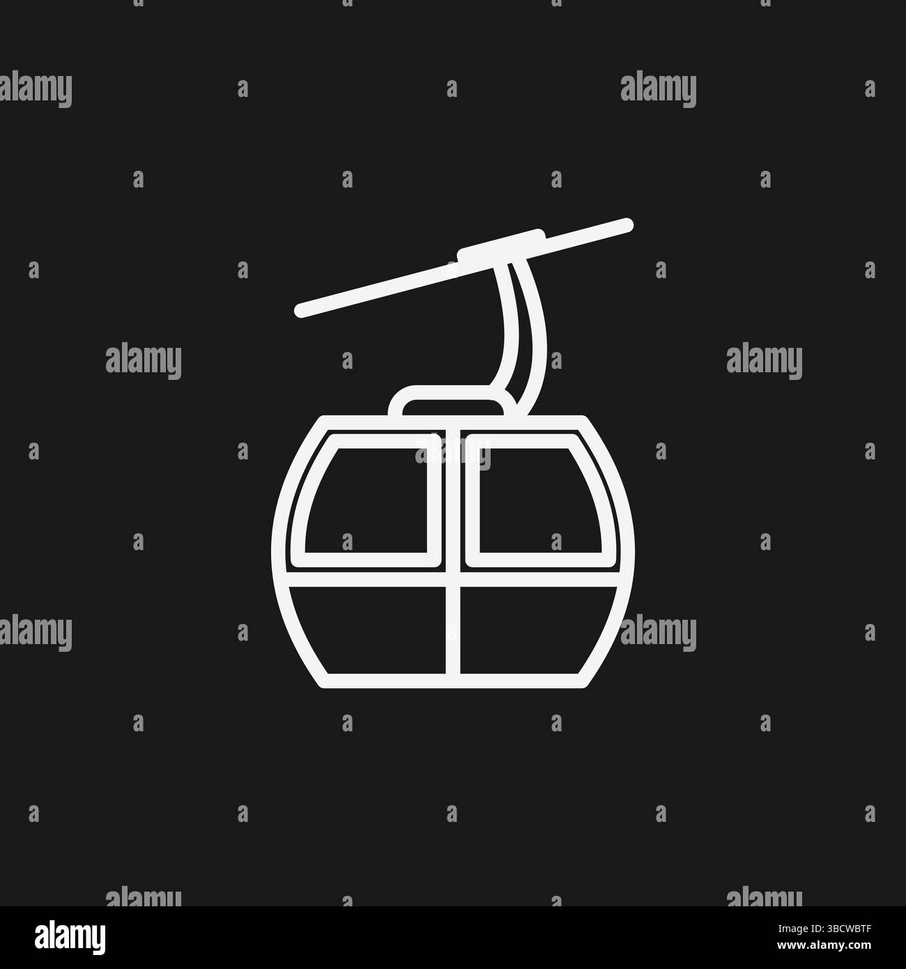 Cable Car Icon Vector Simple Outline Illustration of Gondola Lift ...