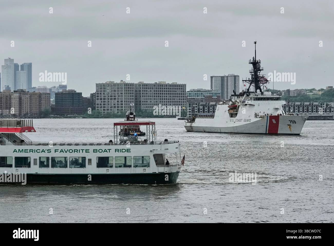 The US Coast Guard Legend-class cutter USCGC Calhoun, right, and the ...