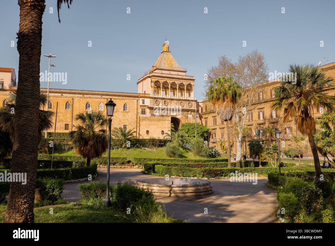 A majestic view of Porta Nuova in Palermo, Sicily, where Renaissance ...