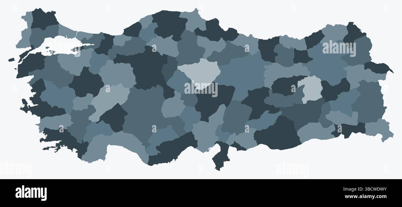 Map of Turkey with regions. Just a simple country border map with ...