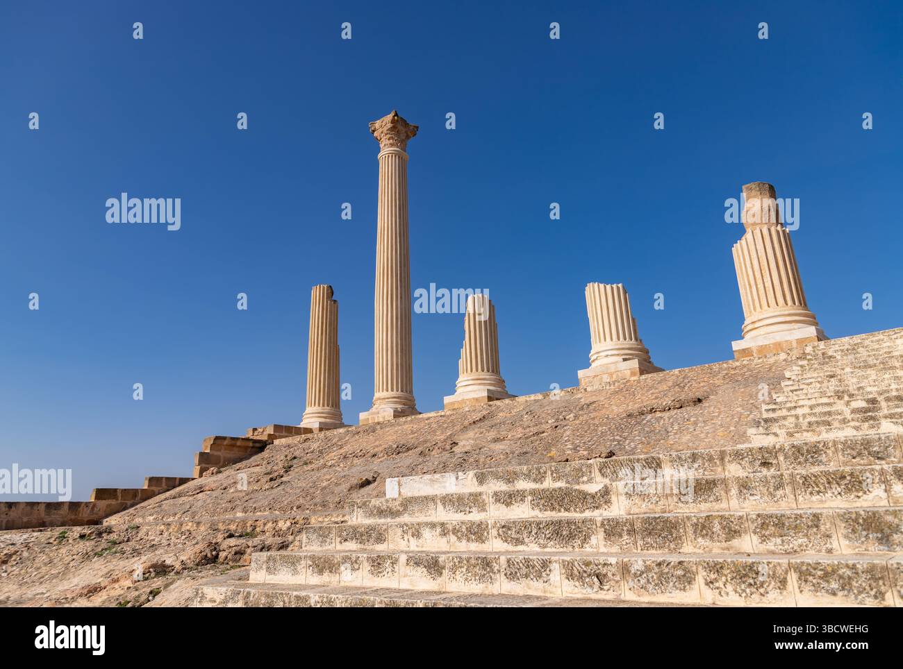 A picture of the Capitol at the Archaeological Site of Uthina Stock ...