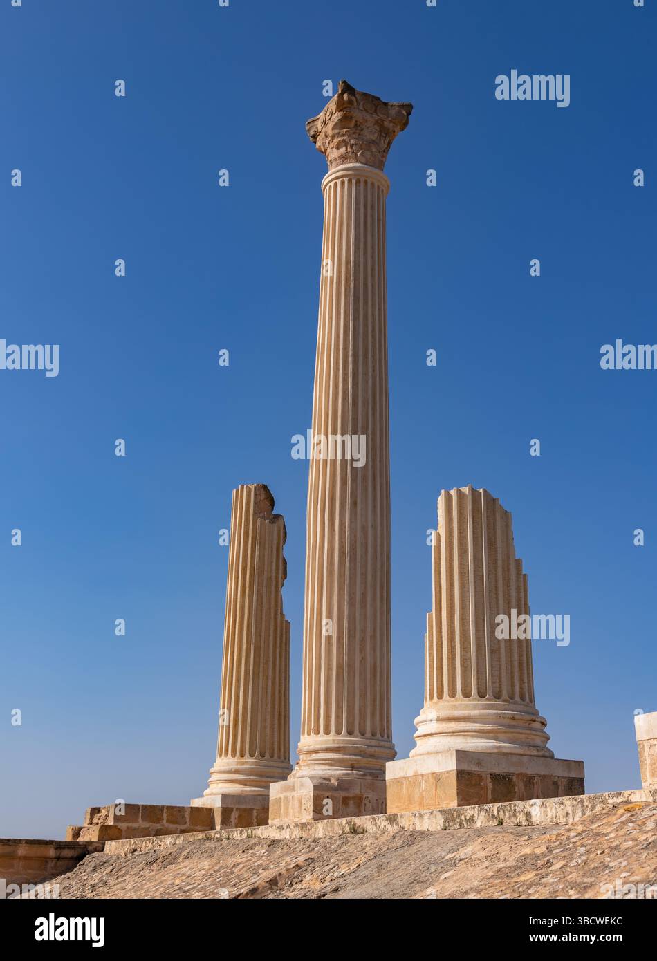 A picture of the Capitol at the Archaeological Site of Uthina Stock ...