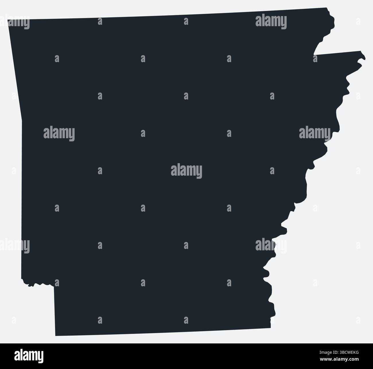 Arkansas map. Just a simple border map. Shape of the state. Flat blank ...