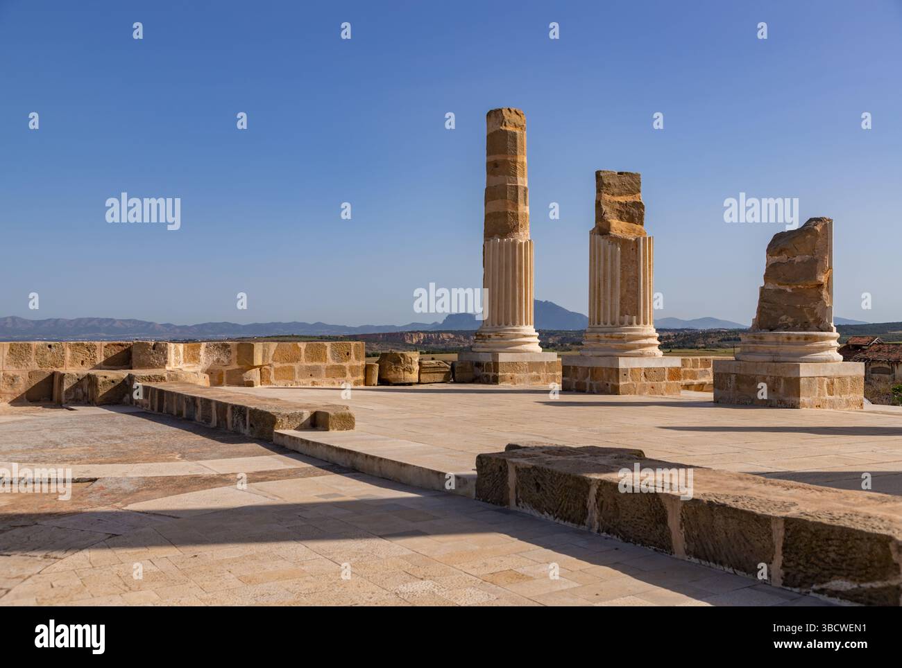 A picture of the Capitol at the Archaeological Site of Uthina Stock ...