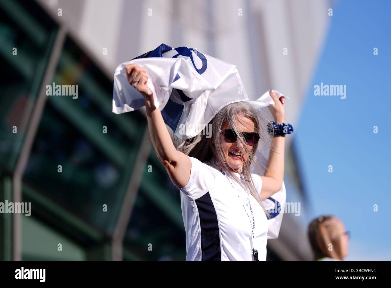 Tottenham Hotspur fan ahead of a screening of the UEFA Europa League ...