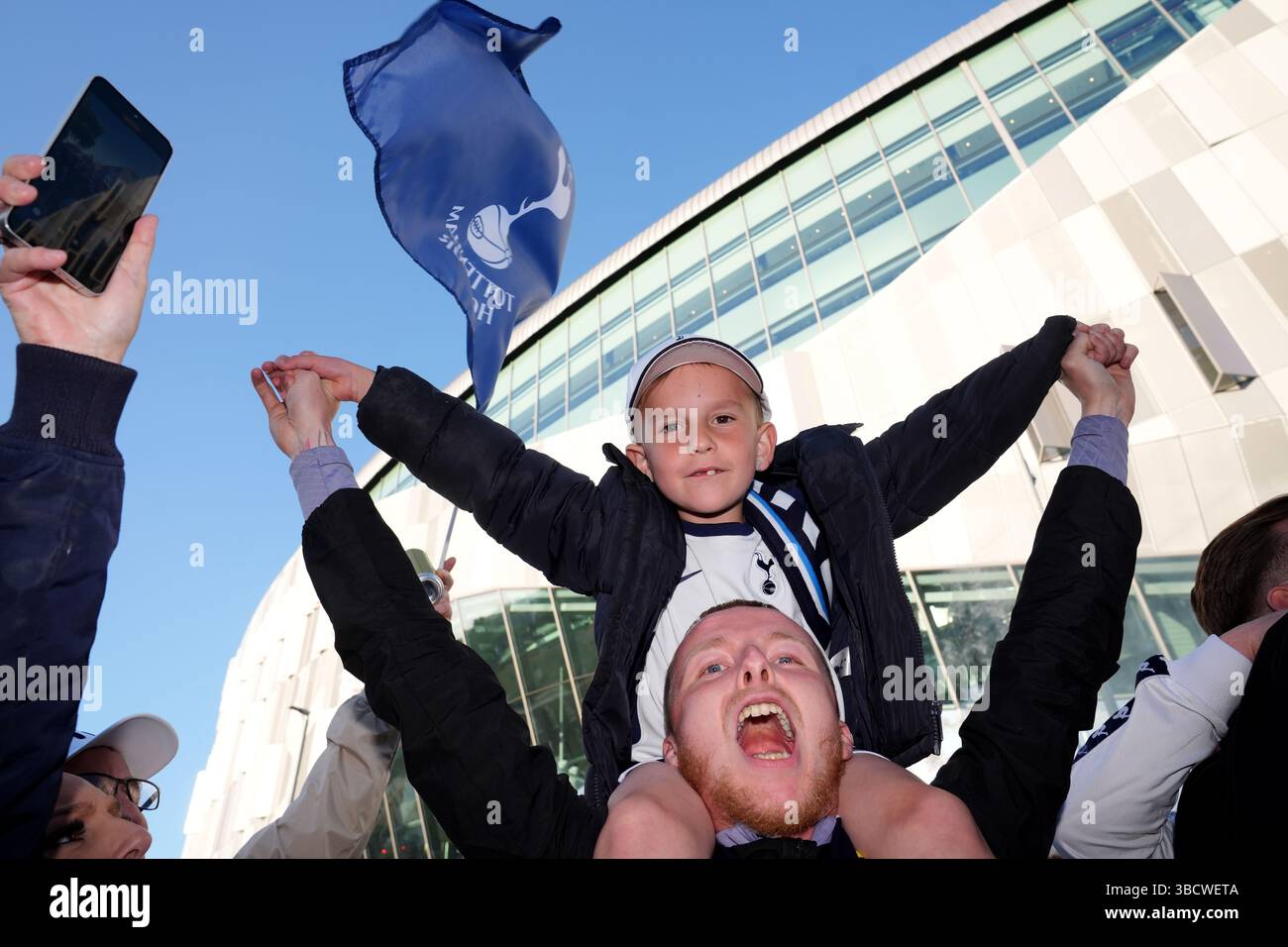 Tottenham Hotspur fans ahead of a screening of the UEFA Europa League ...