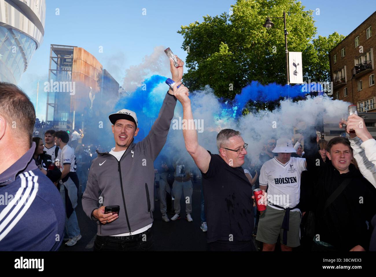 Tottenham Hotspur fans ahead of a screening of the UEFA Europa League ...