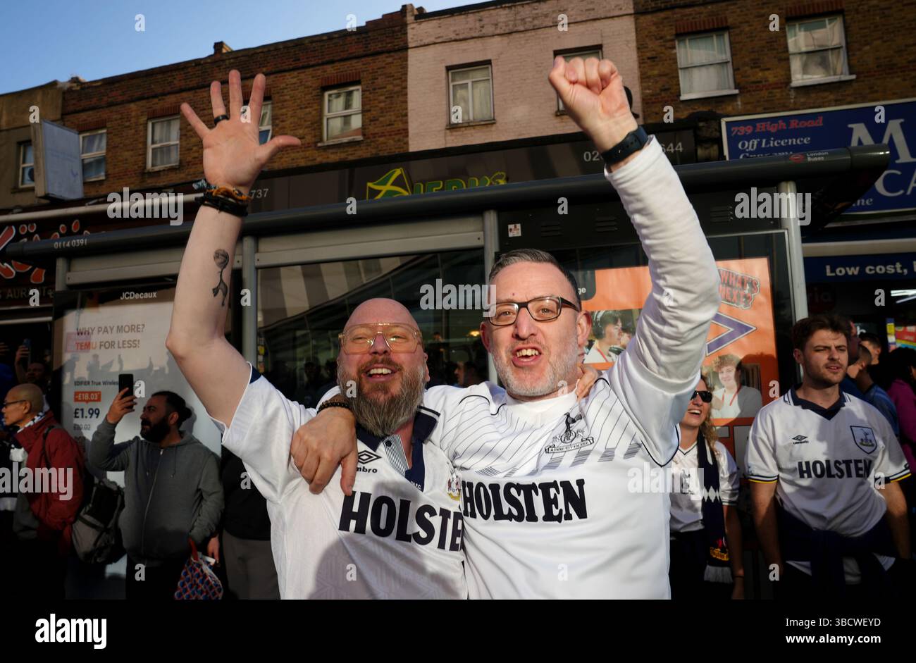 Tottenham Hotspur fans ahead of a screening of the UEFA Europa League ...