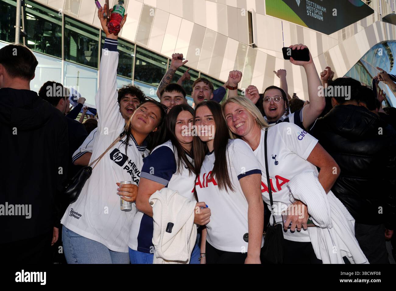 Tottenham Hotspur fans ahead of a screening of the UEFA Europa League ...
