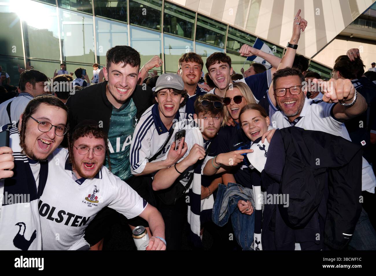 Tottenham Hotspur fans ahead of a screening of the UEFA Europa League ...