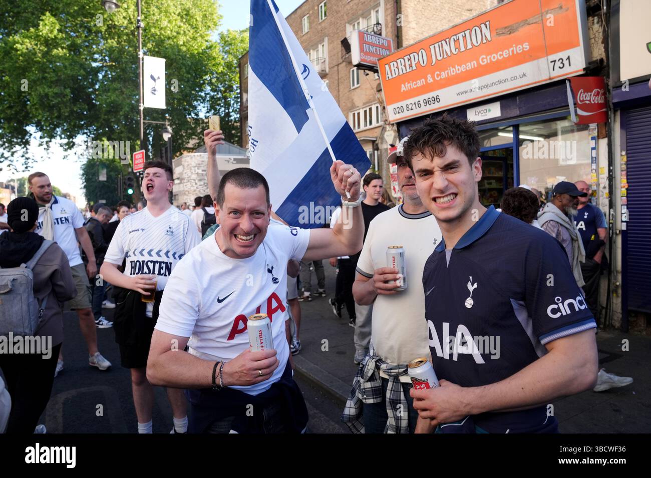 Tottenham Hotspur fans ahead of a screening of the UEFA Europa League ...