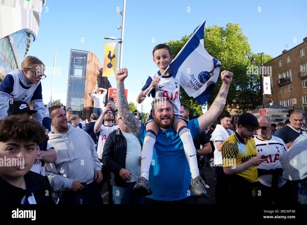Tottenham Hotspur fans ahead of a screening of the UEFA Europa League ...