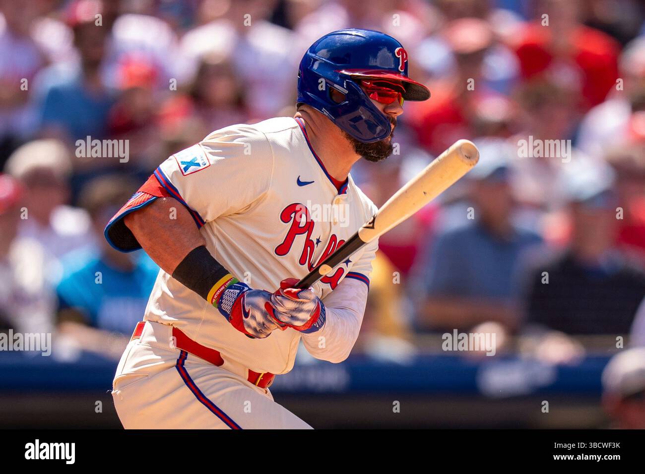 Philadelphia Phillies' Kyle Schwarber in action during a baseball game ...