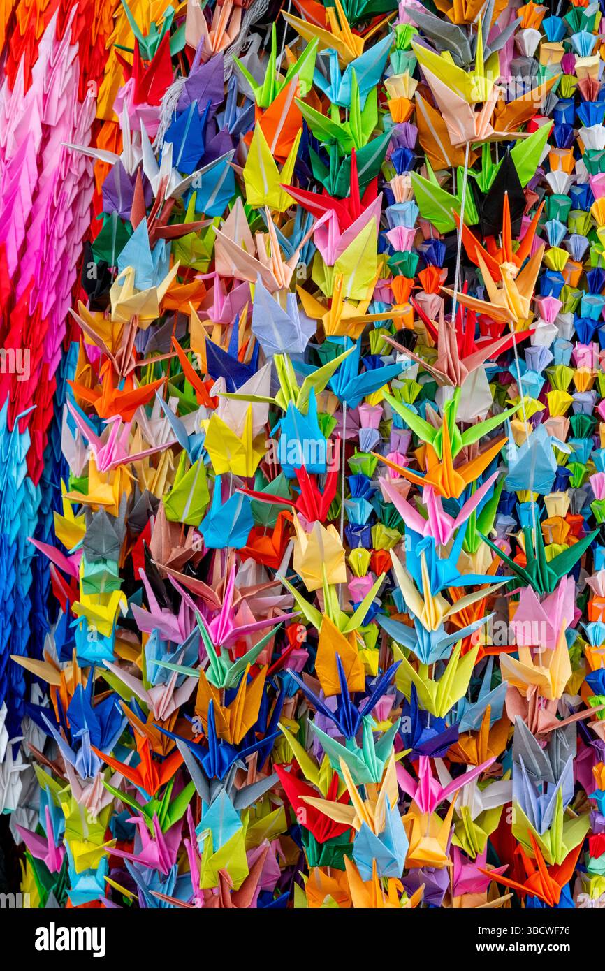 1000 cranes origami created as a prayer for peace on display in Peace ...