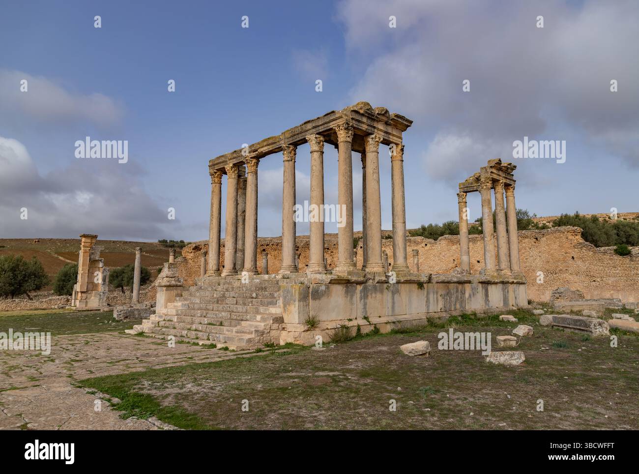 A picture of the Temple of Juno Caelestis at the Dougga Archaeological ...