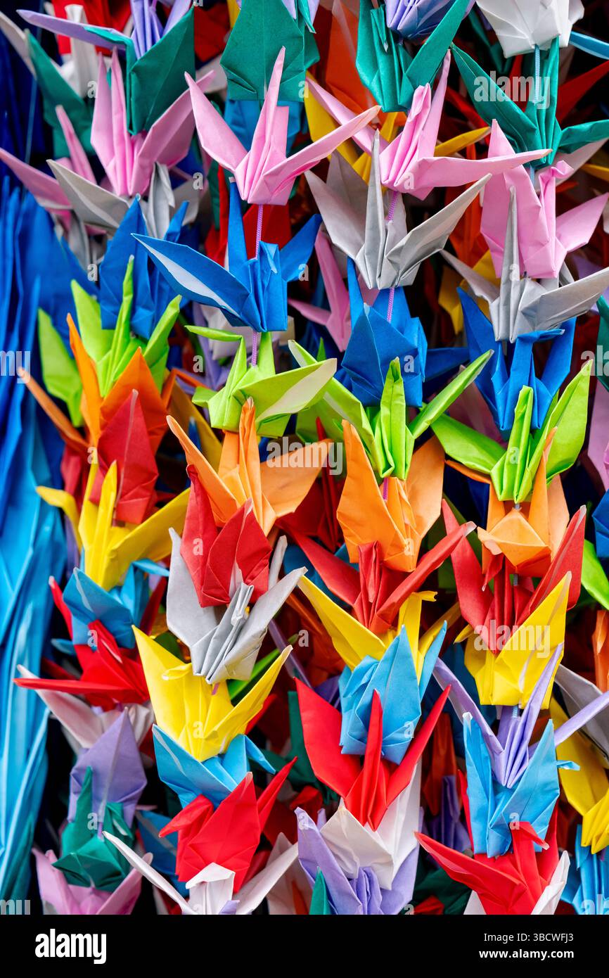 1000 cranes origami created as a prayer for peace on display in Peace ...