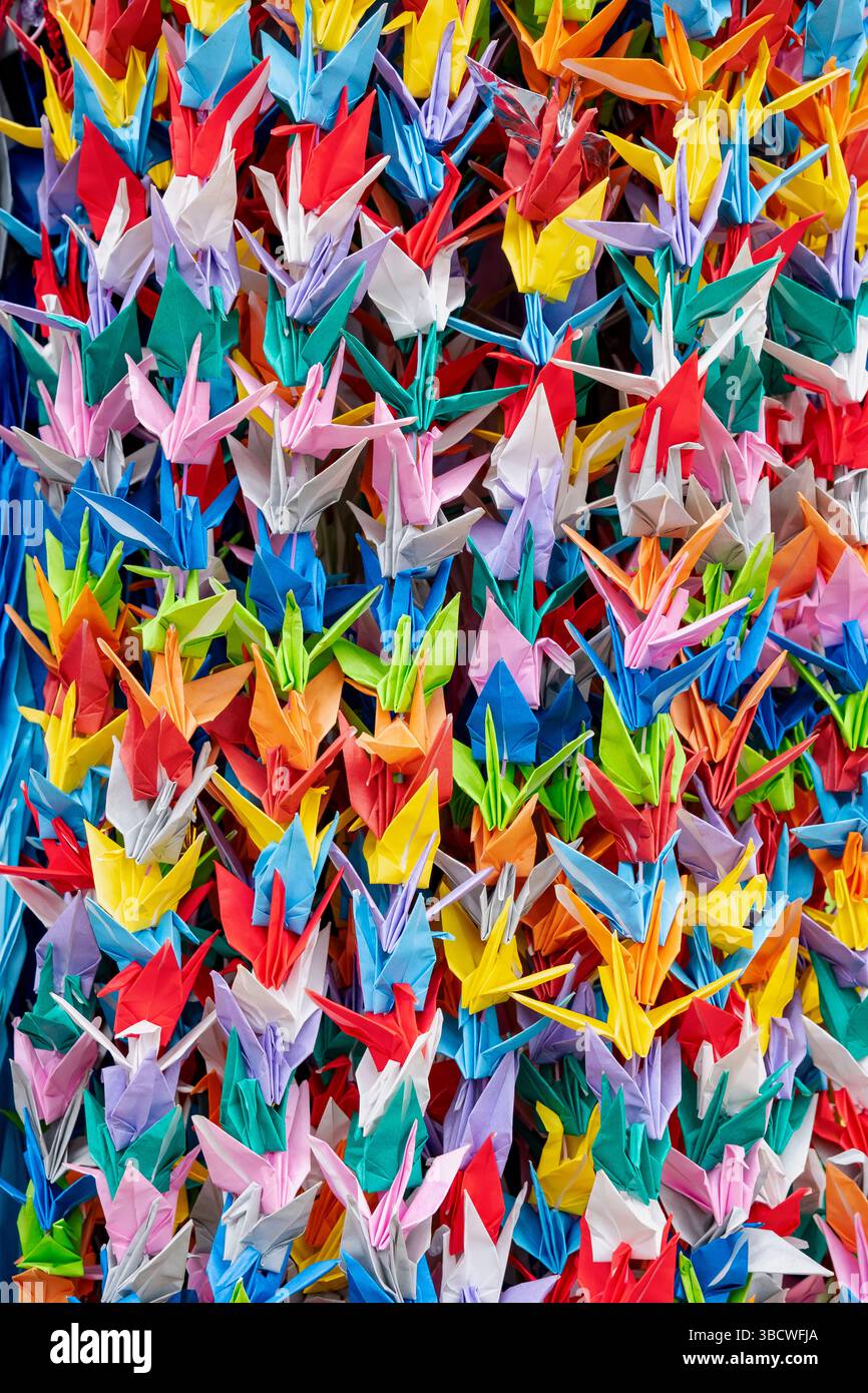 1000 cranes origami created as a prayer for peace on display in Peace ...