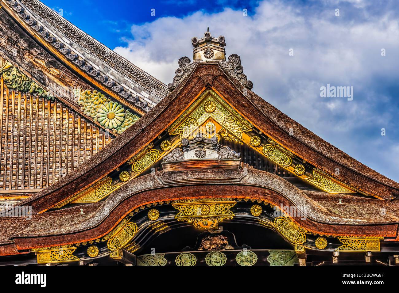 Colorful entrance, Nijo Castle, Kyoto, Japan. Completed in 1626 by ...
